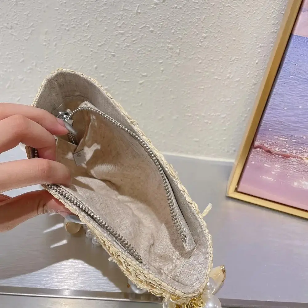 Straw Pearl and Shell Handbag | Floral Fawna