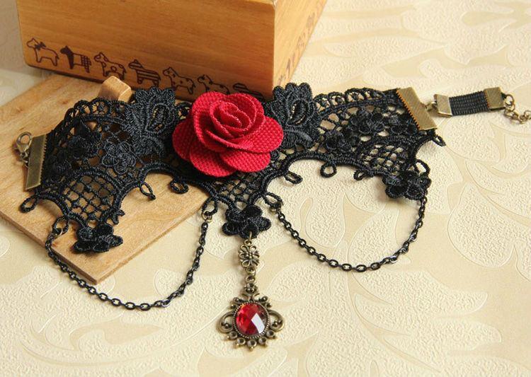 Gothic Beauty Red Rose Armlet | Floral Fawna
