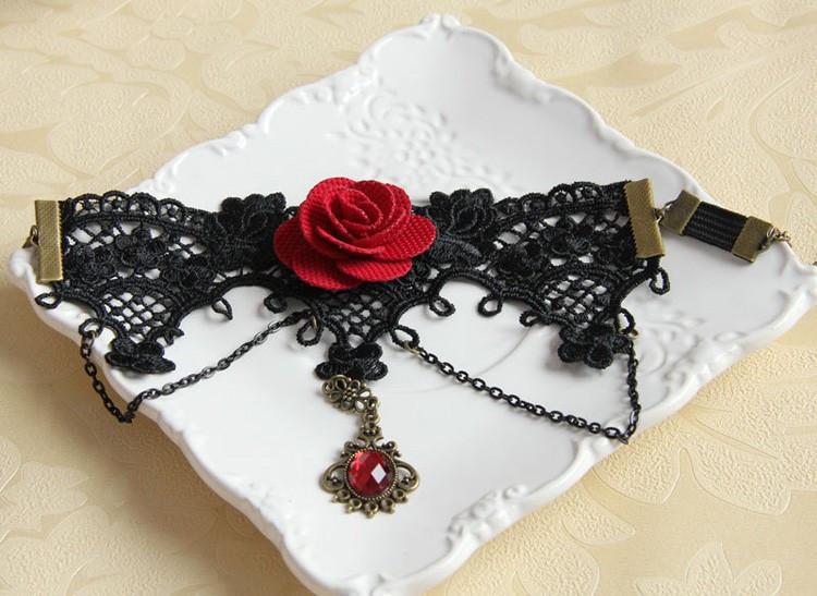 Gothic Beauty Red Rose Armlet | Floral Fawna