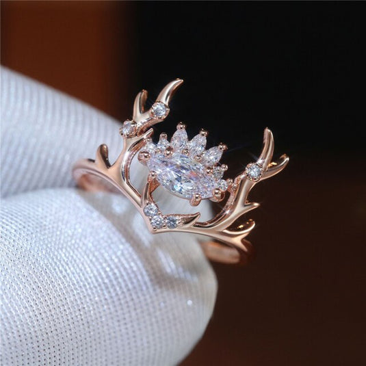 Rose Gold Elk Ring | Floral Fawna